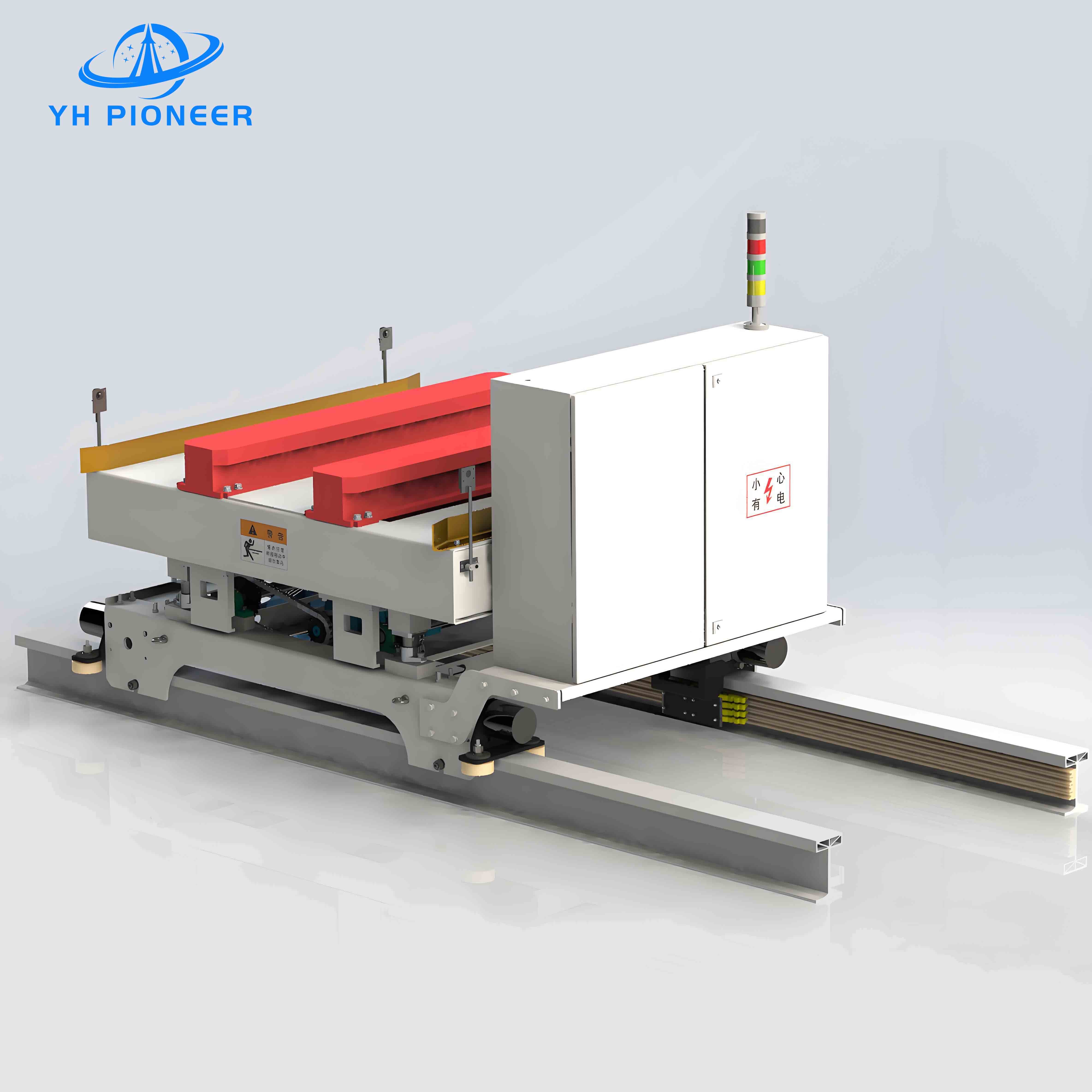소재 취급 및 보관용 고속 RGV 철도 유도 차량 시스템